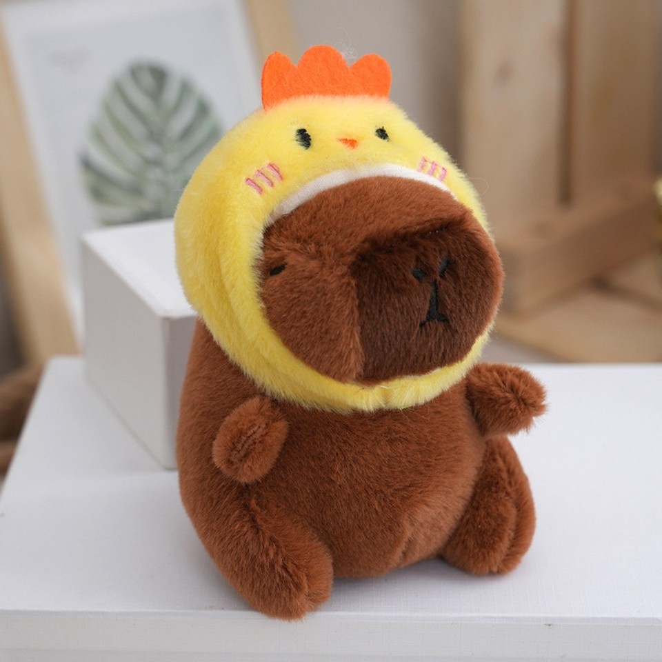 Cartoon Key Chain Cute Capybara Backpack Pendant Plush Animals Toy for ...