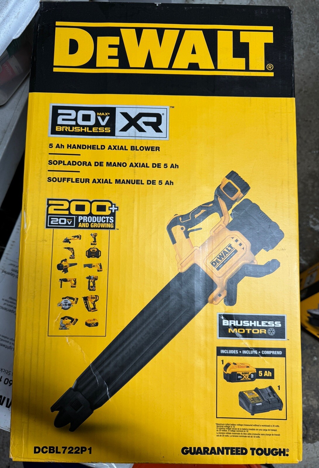 Dewalt DCBL722P1 20V MAX XR Handheld Leaf Blower Kit (5 Ah) - Yellow ...