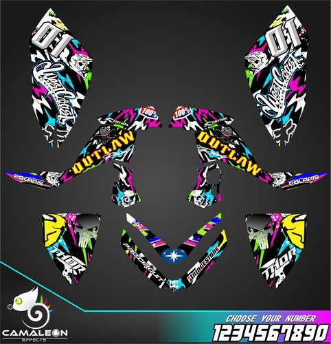 Polaris Outlaw 450/500/525 2006 2007 2008 graphics decals stickers kit ...