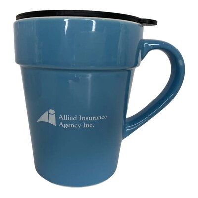Allied Insurance Agency Coffee Mug Tea Cup Aqua Handle & Lid ...