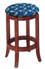MLB Bar Stool 24" Tall Wood Cherry Finish Baseball Team Logo Fabric ...