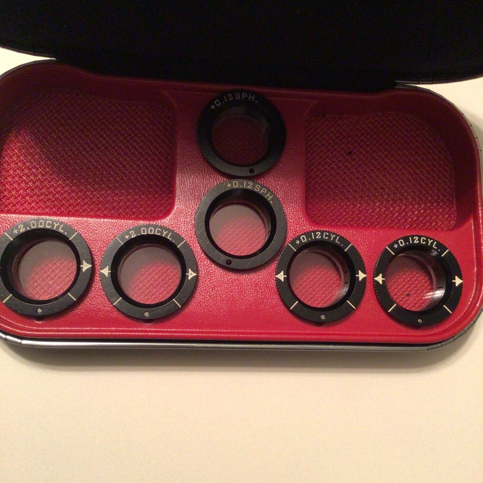 American Optical Cylinder Phoroptor Lens Set +0.12 CYL and +2.00 CYL | eBay