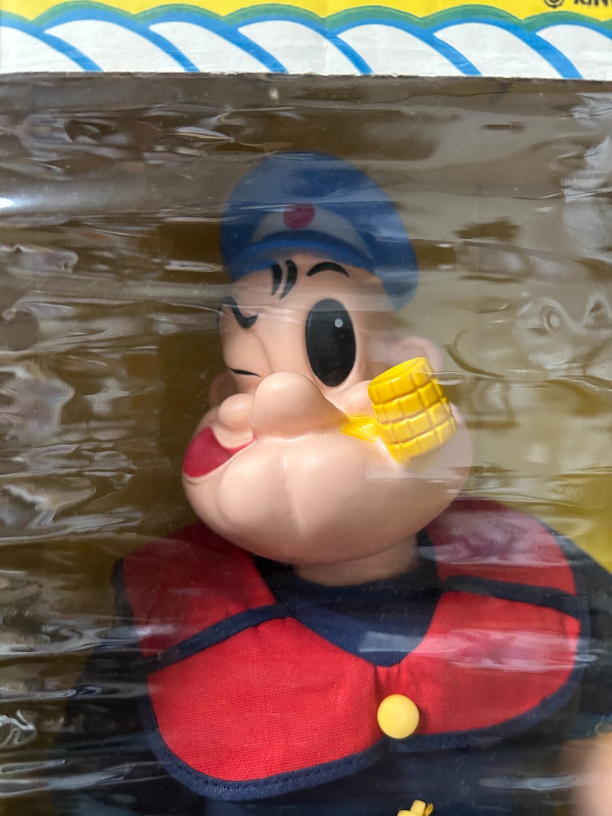 1979 POPEYE SAILOR MAN Soft Vinyl Doll w Original Box Uneeda Doll King ...