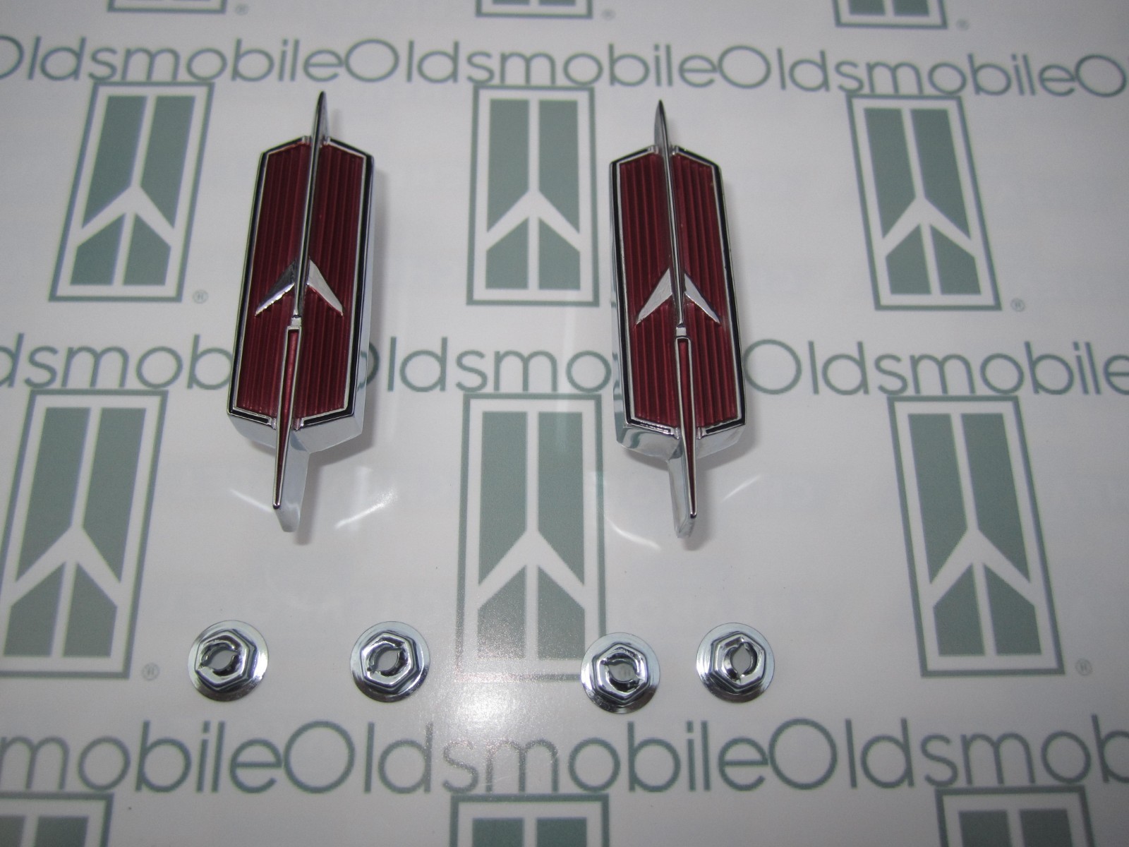 1967 Oldsmobile Cutlass. F85 Rocket Front Fender Emblems (Pair) with Hardware | eBay