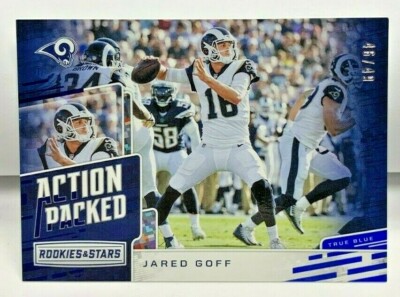 Jared Goff 2018 Panini Rookies & Stars Action Packed TRUE BLUE #'d 46/ ...