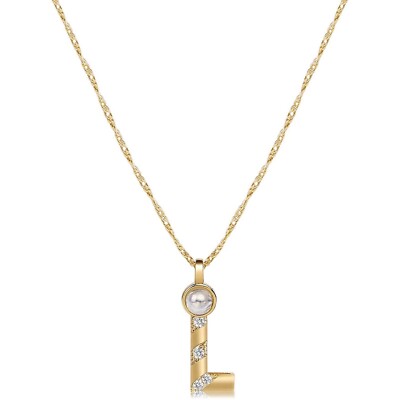 14k Gold Plated Dainty Alphabet Personalized Letter L Pendant Necklace ...