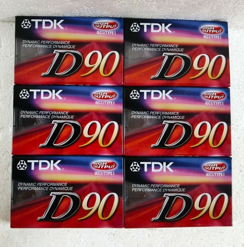 6 TDK D90 High Output Blank Audio Cassette Tapes IECI / TYPE I - Japan ...