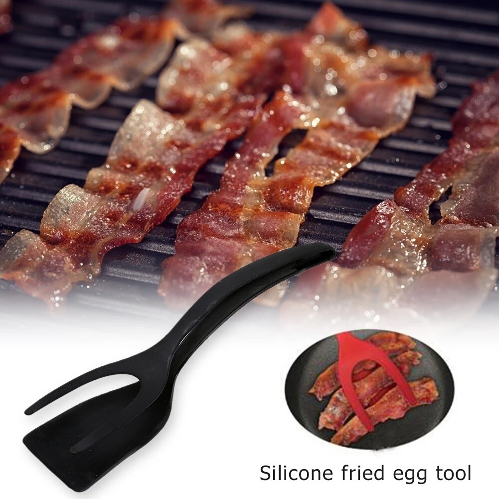 Non Stick Grip Flip Tongs Spatula Bread Toast Fried Egg Pancake in ...