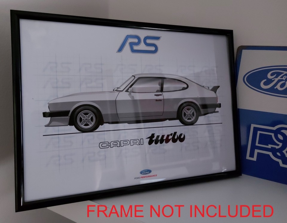 Ford Capri Turbo RS History. Classic Car Poster Print. A4 | eBay Australia