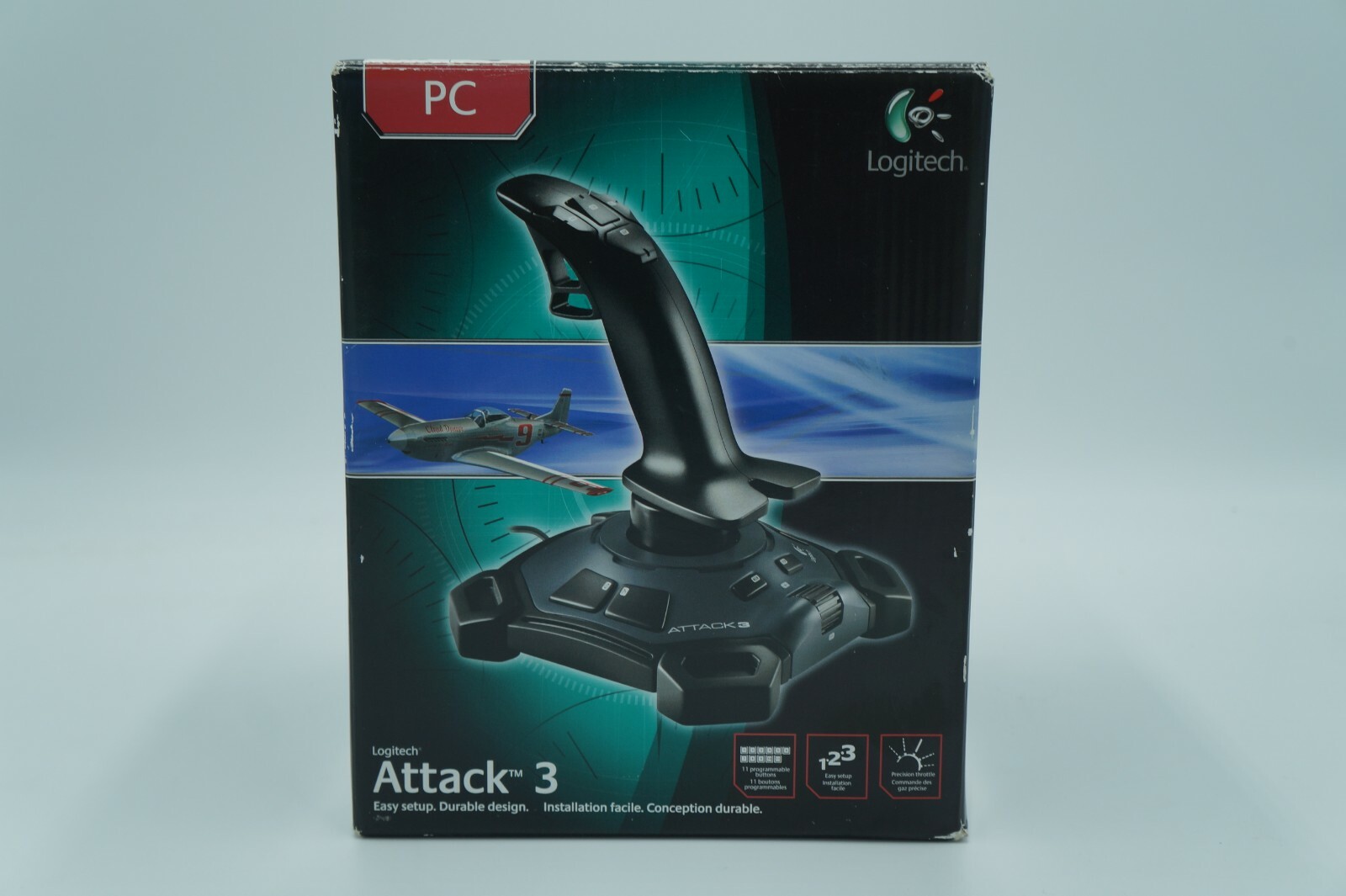 LOGITECH WINGMAN ATTACK 3 VIDEO GAME FLIGHT JOYSTICK CONTROLLER FOR PC ...