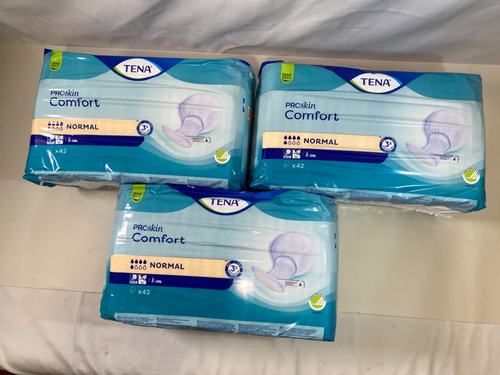 3x TENA ProSkin Comfort Normal - Pack of 42 - Large Incontinence Pads ...