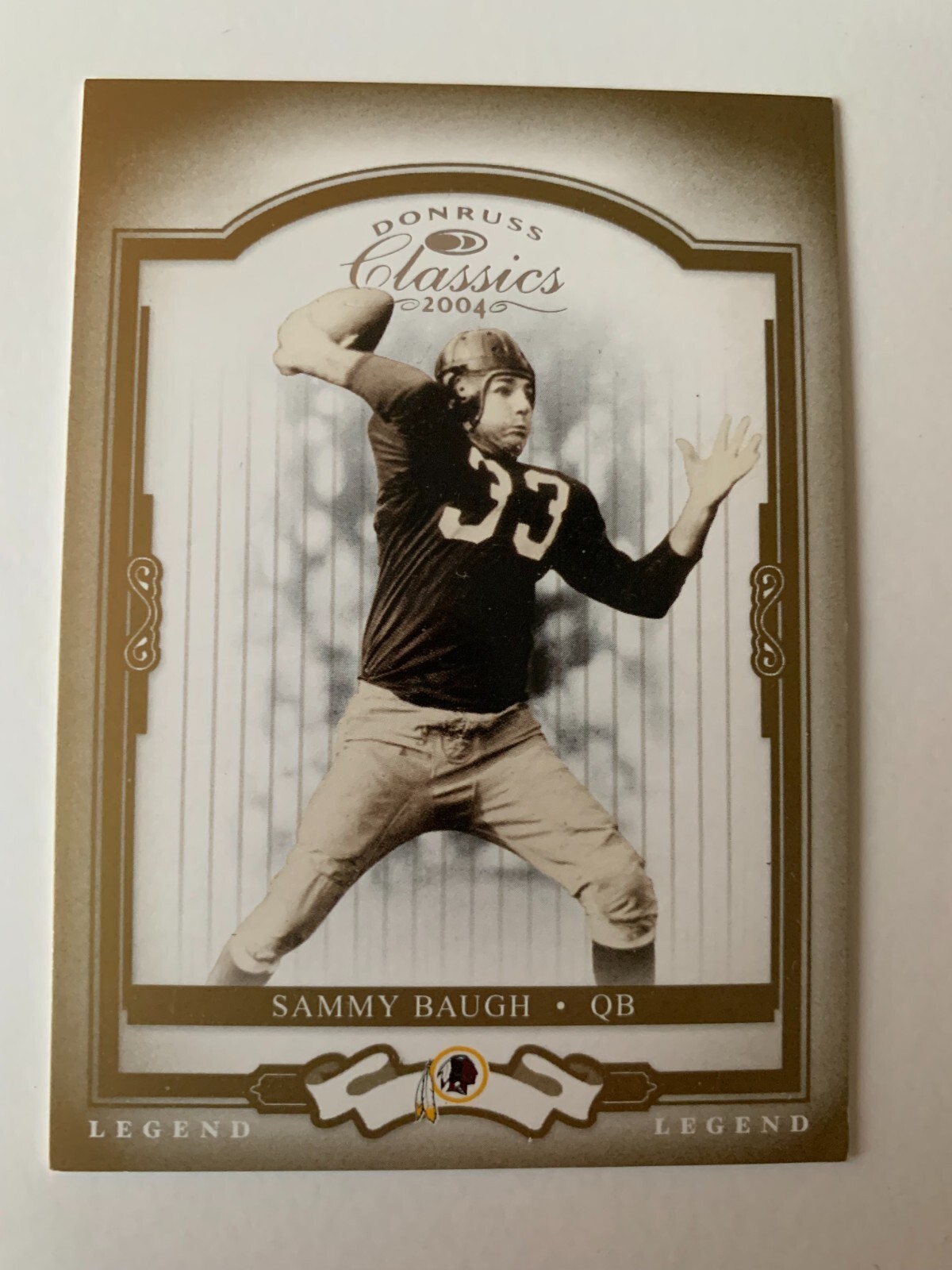 2004 Donruss Classics Legend SAMMY BAUGH HOF Washington Redskins TCU ...