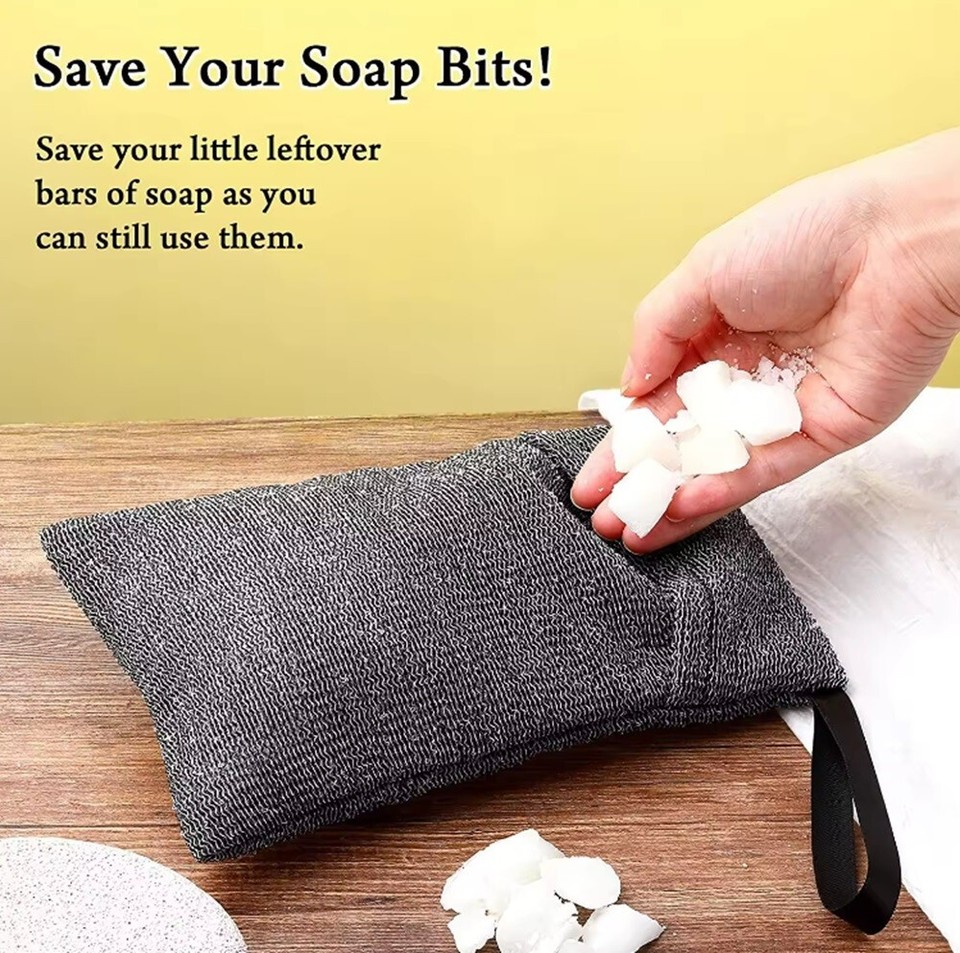 2-Pack Exfoliating Soap Pouch & Saver Pocket – Body Scrubber Shower ...
