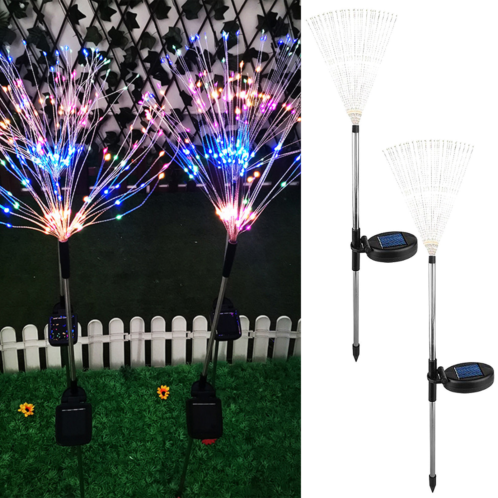 150LED Solar Ground Lamp Three-headed Dandelion- Led Lamp Outdoor ...