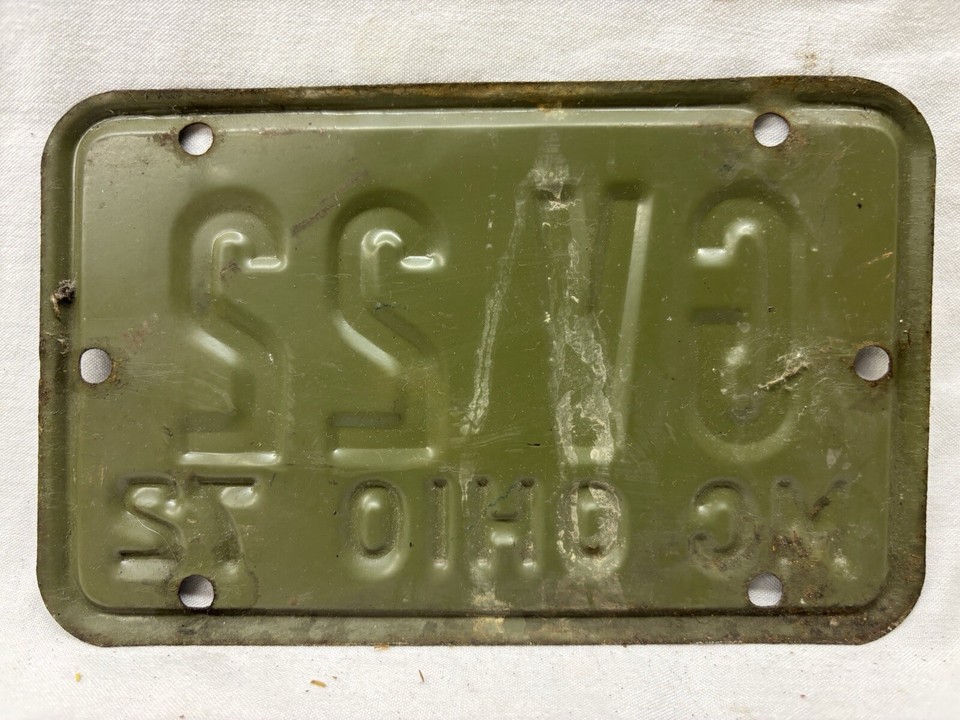 1972 OHIO MOTORCYCLE LICENSE PLATE GV 22 | eBay