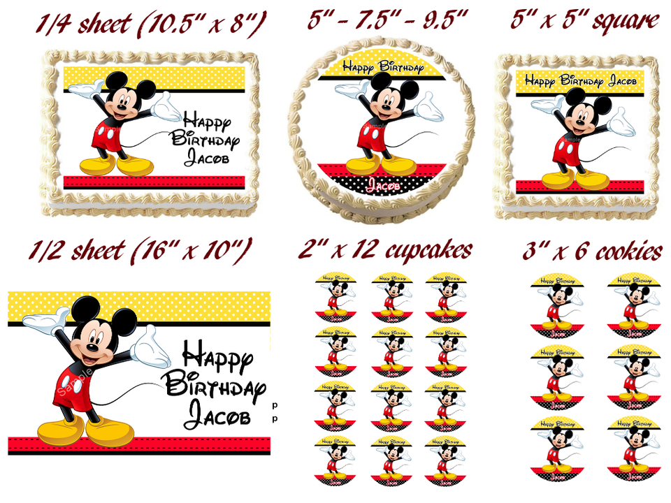MICKEY MOUSE Edible Cake topper Party image | eBay