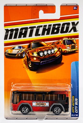 2009 Matchbox #50 City Bus BLACK | RED | MATCHBOX | 2010 CARD ART | FSC ...