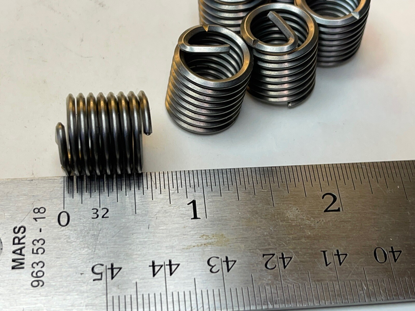6 Threaded Inserts, 18-8 Stainless Steel, Helical, 1/2-13 Intnl. 5/8”L ...