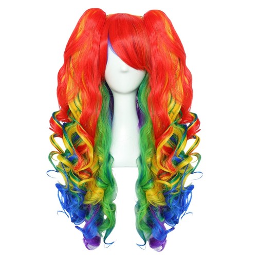 JoneTing Rainbow Ponytail Wig【+Wig Cap】Rainbow Cosplay Wig with Pi | eBay