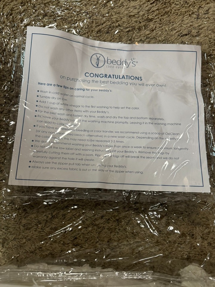 Beddys Luxe Line Lennon Minky Zippered Bedding Set- King Size | eBay