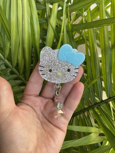 Sanrio Kawaii Hello Kitty Bow Nurse Retractable Badge Reel ID Holder ...