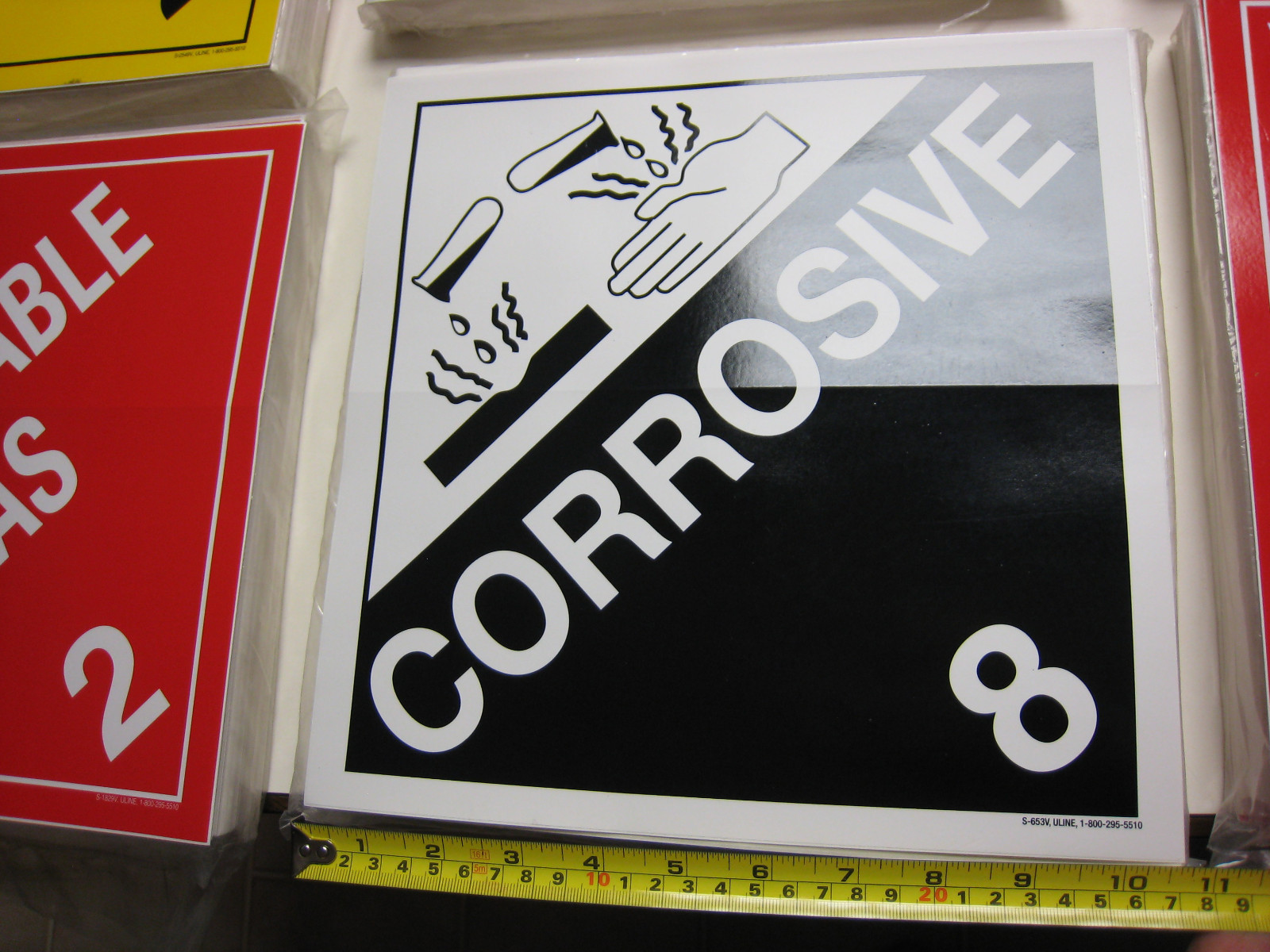 Lot of 10 ind. DOT warning Stickers 10 3/4" X 10 3/4" U-LINE S-653V ...