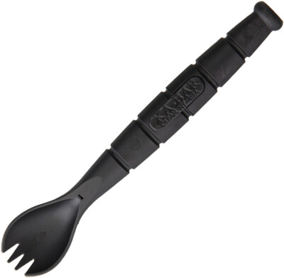 Ka-Bar Tactical Spork w/ Black Serrated Knife Handle Pocket Eating Tool ...