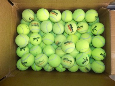 100 TENNIS BALLS - Used on Indoor Hard Courts - Very Good (HIGH ...