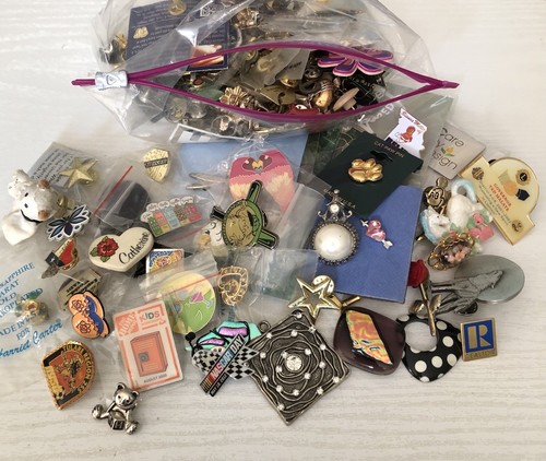 Bulk Junk Drawer Lapel Hat Pin Lot Huge 1.8 Lbs Vintage Brooch Pins ...