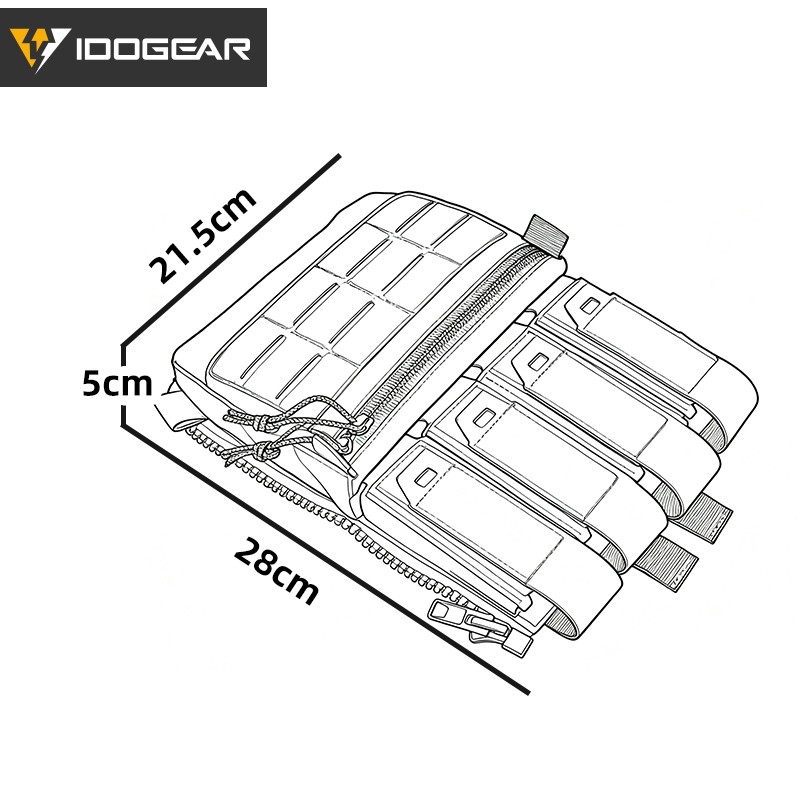 IDOGEAR Tactical BackPack Zip On Back Panel Quad Mag Holder Support Bag ...