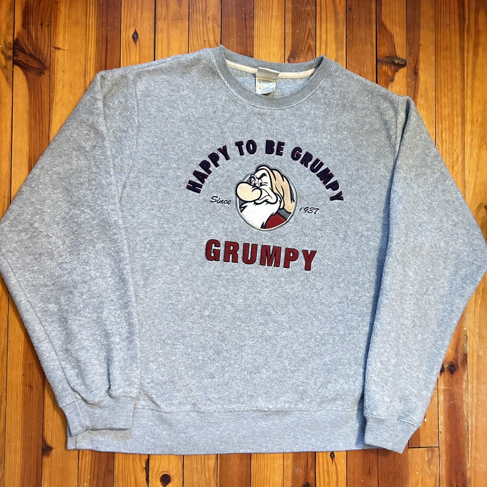 Vintage Disney Grumpy Crewneck Sweatshirt Size Medium Gray 90s Snow White Dwarfs | eBay