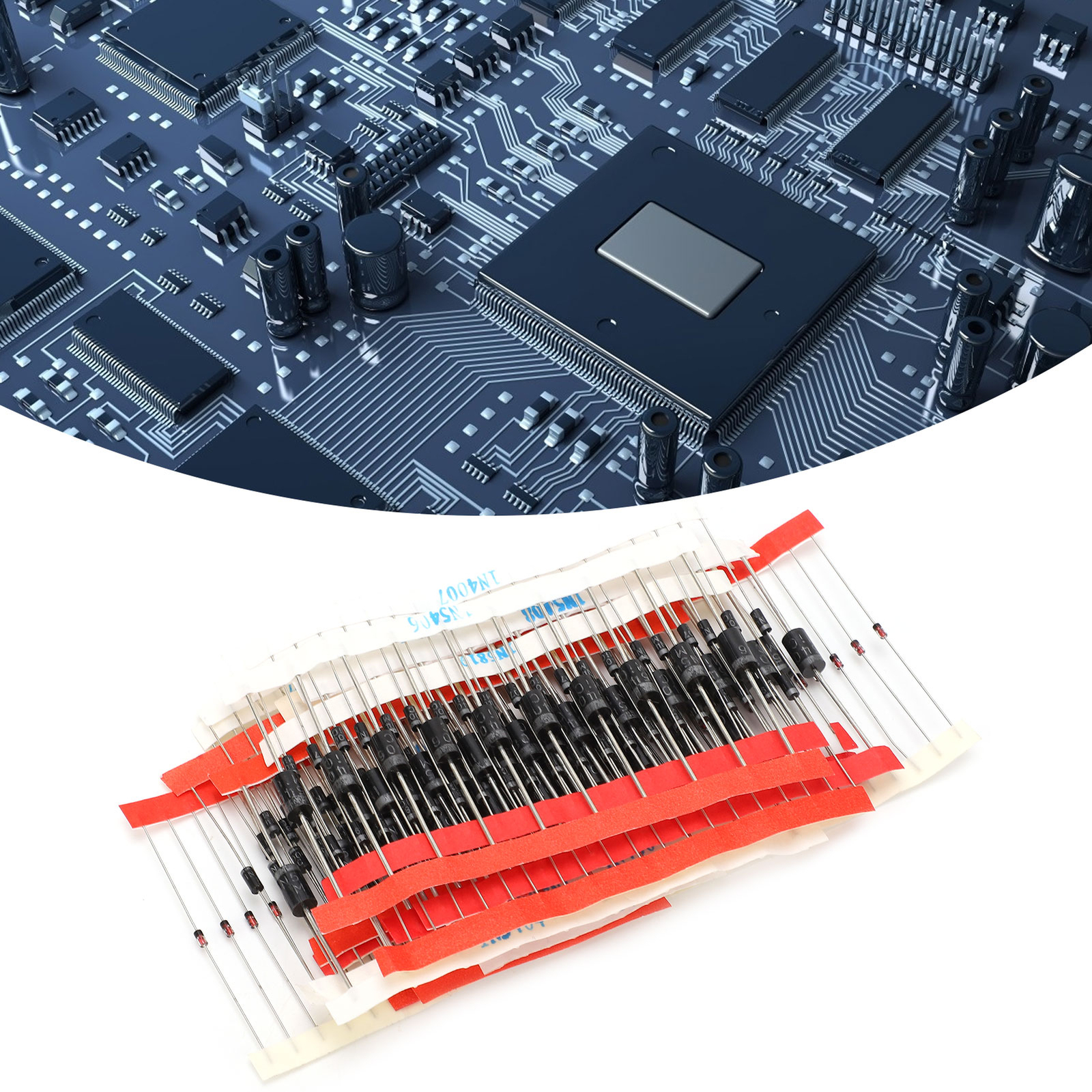 200Pcs Diode Assorted Kit 14 Kinds Electronic Components Package Silver ...