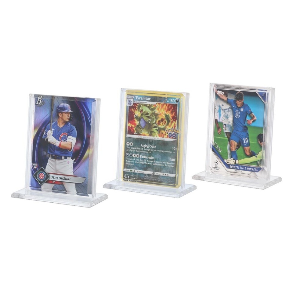 Vertical Acrylic Card Stand Display Holder UV Protection Baseball Sport ...