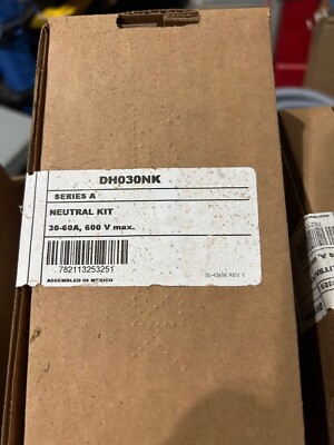 EATON CUTLER-HAMMER DH030NK NEUTRAL KIT 30-60A 600V MAX HEAVY DUTY, NEW ...
