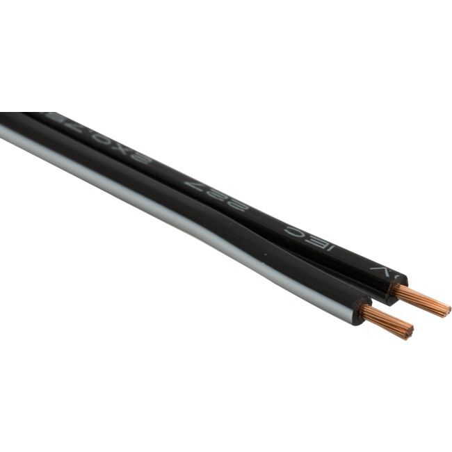 1x Black 1 Meter 2 Core 24 Strand 0.2MM Twin Power Cable 17AWG PVC ...