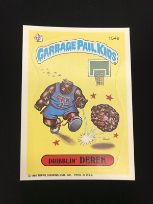 Dribblin' Derek 1986 Topps Garbage Pail Kids Original Series 4 #154b ...