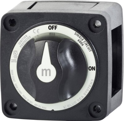 Blue Sea BLACK Mini ON/OFF Battery Isolator Switch with Key Boat Yacht ...