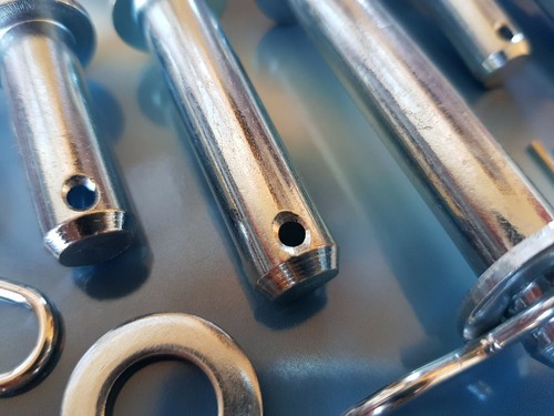 Clevis Pins M10 M12 Dia 10mm 12mm BZP R-Clips Washers 16mm to 130mm ...