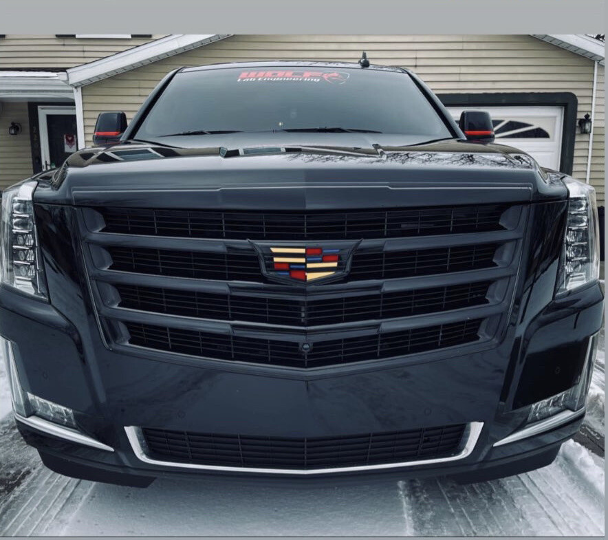 2015-2020 Cadillac Escalade Grill & Hood Trim Black Out | Horizontal ...