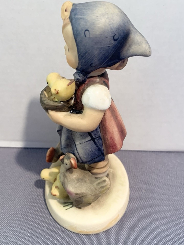 Hummel Goebel Figurine West Germany 4” Girl w/ Chicks Chickens Near ...