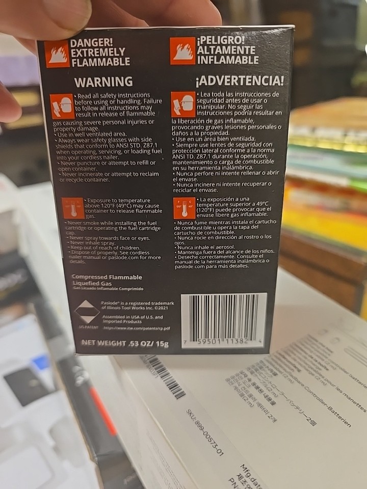 4 Cans Paslode Universal Short Yellow Trim Fuel 816007 Paslode and Brad ...