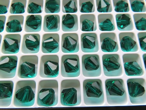 36 Preciosa crystal bicone beads in 8mm Emerald color. | eBay