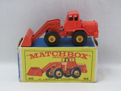 Vintage 1965 Lesney Matchbox #69 Hatra Tractor Shovel Orange w/Original ...