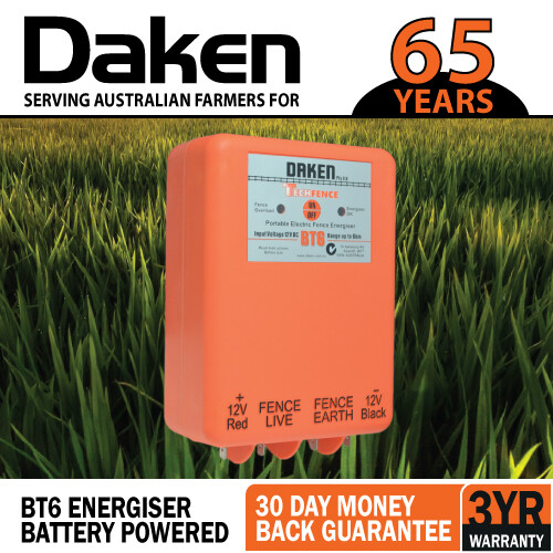 6km 12v Volt Battery Powered Electric Fence Energiser Energizer Bt6 ...