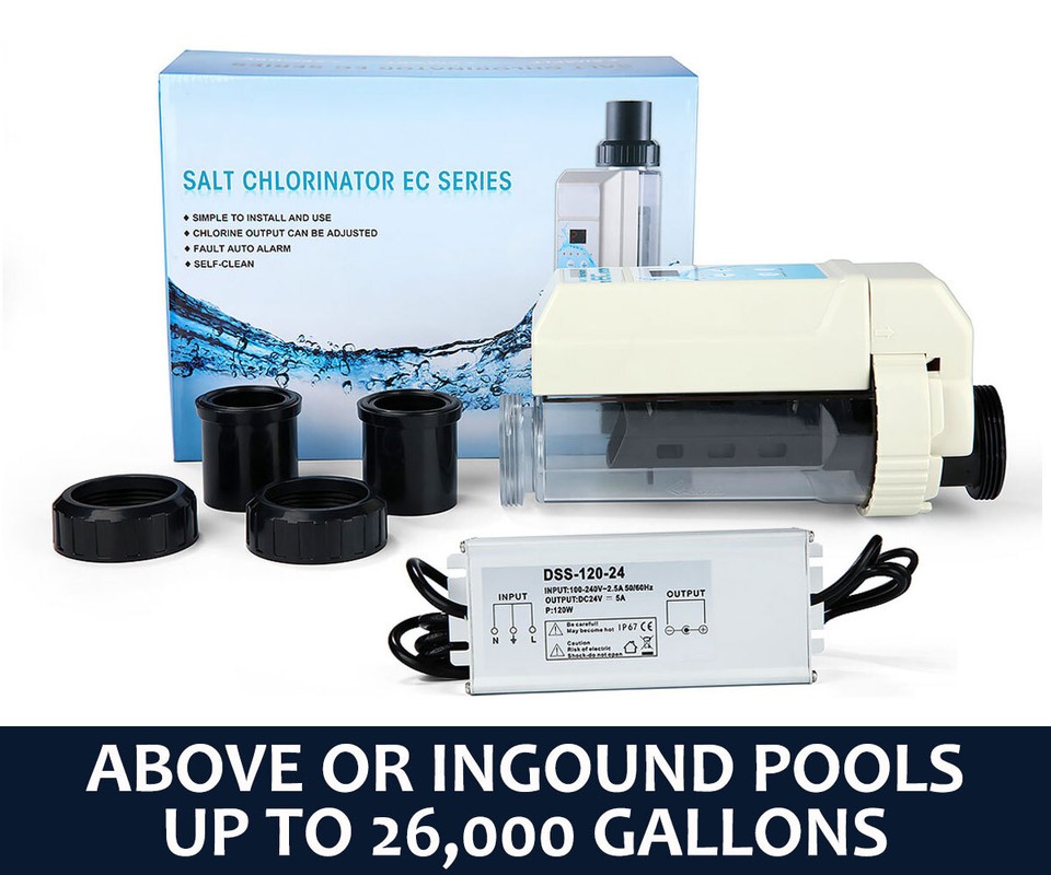 Complete Saltwater Pool System - Salt Chlorine Generator 26K Gallon ...