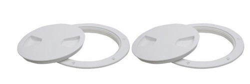 Inspection Ports x 2 White 4" 100mm O-Ring Seal Waterproof Deck plate ...