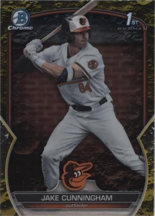 2023 Bowman Draft - Chrome Jake Cunningham #BDC-198 Yellow Lunar Crater ...
