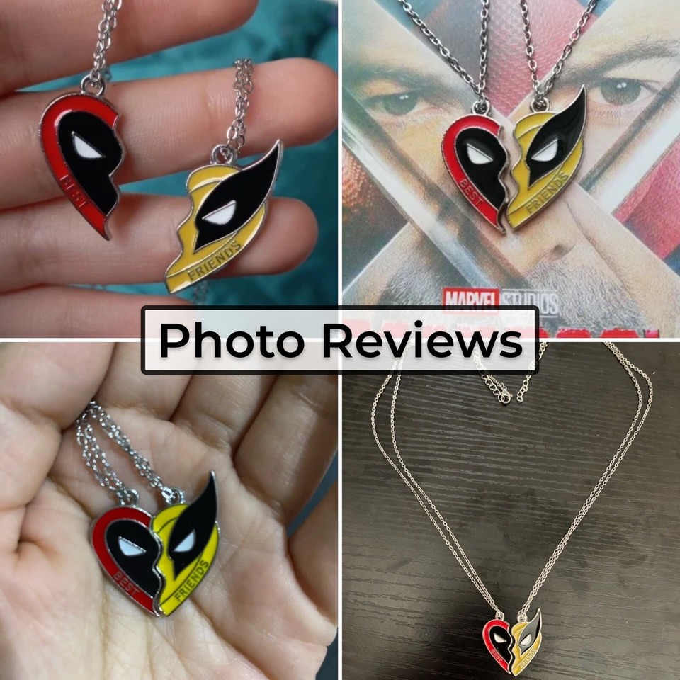 Deadpool & Wolverine Best Friends Friendship Necklace Marvel Superhero ...