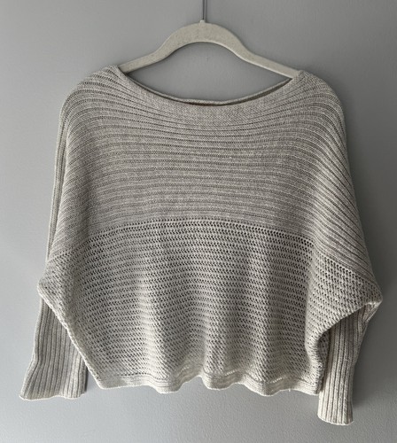 Kerisma Sweater Top Womens Light Grey Boat Neck Oversized Dolman Sleeve ...
