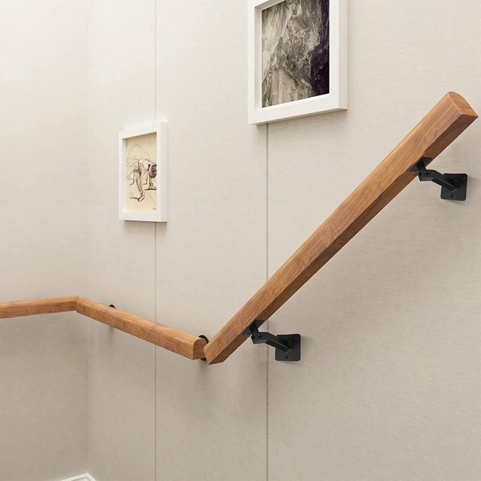 RealPlus Swivel Handrail Brackets 4pcs Heavy Duty Steel Hand Rail ...